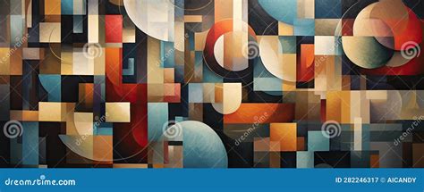 Symphony Of Geometric Abstractions Intersecting And Overlapping To Create A Visually