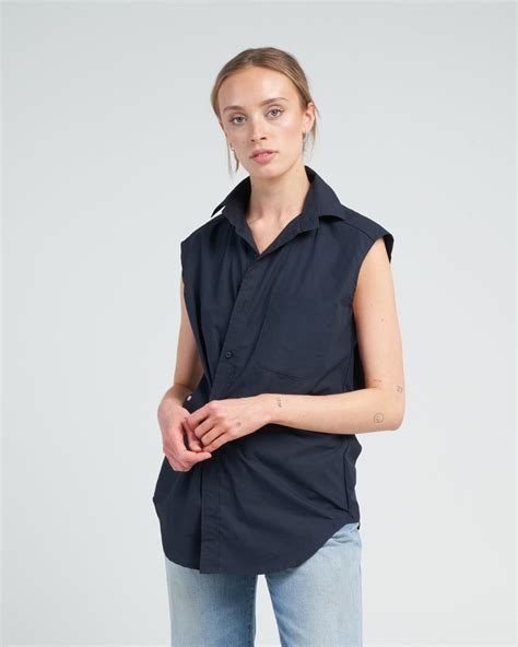 Wearcisco The Cutoff Shirt, Paper Cotton Navy Blue – scarpa