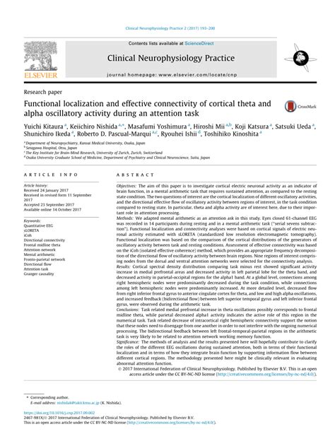 Pdf Functional Localization And Effective Connectivity Of Cortical Theta And Alpha Oscillatory