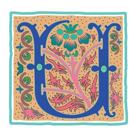Art Romant Initial Caps Font Capital Letter U Vector Design 35786638