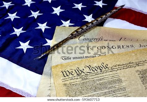 Us Constitution With Bill Of Rights And Declaration Of Independence On