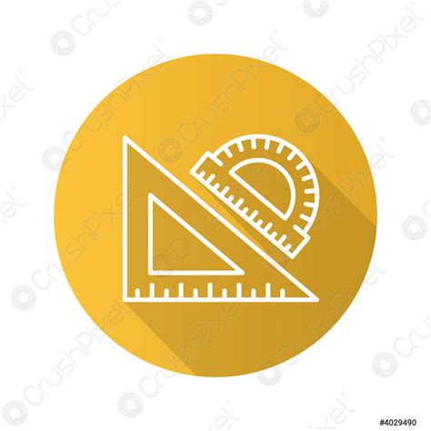 School Rulers Flat Linear Long Shadow Icon Stock Vector 4029490 Crushpixel