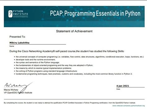 Pcap Programming Essentials In Python English 1220b Cga Cisco Academy The Fundamental Of