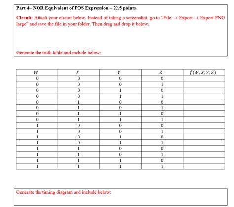 Solved Part 4 Nor Equivalent Of Pos Expression 22 5