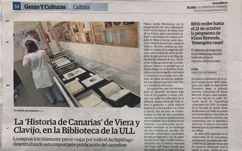 El Día edición impresa La Historia de Canarias de Viera y Clavijo en la Biblioteca de la