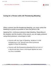 Caring For A Person With Life Threatening Bleeding Pdf PM