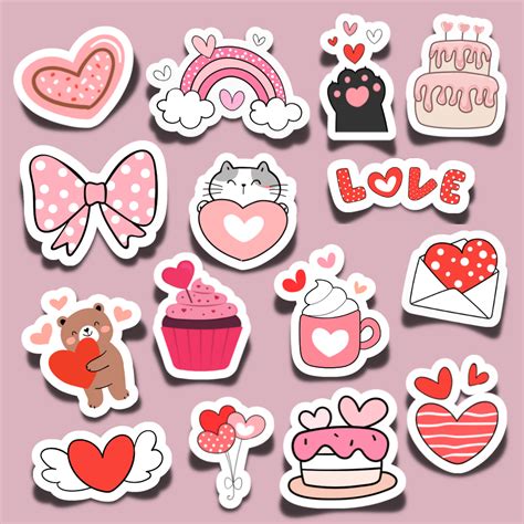 Valentines Day Sticker Bundleprintable Stickersvalentines Day