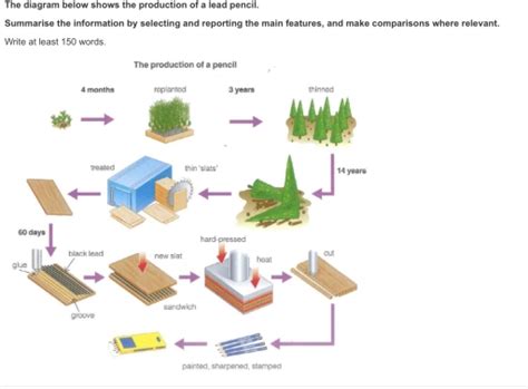 The Diagram Below Shows The Production Of A Lead Pencil Summarise The