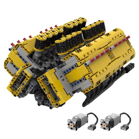 V16 Engine With Dual Pushrod Valves Building Block Engine Model Moc 16 — Enginediyshop