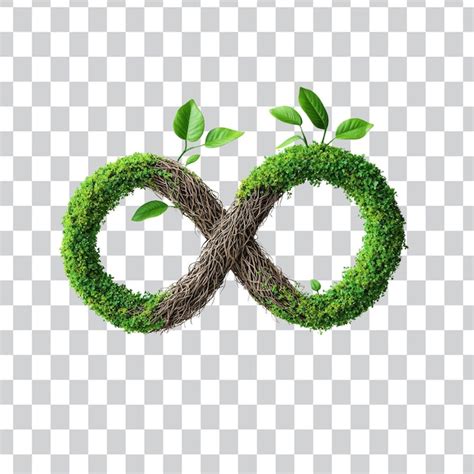 Eco Friendly Infinity Symbol With Leaves And Greenery Design Premium