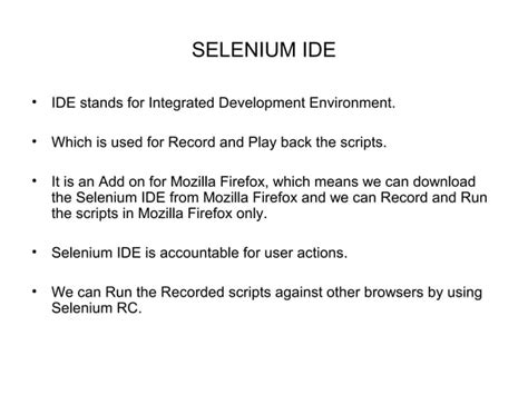 Selenium Ppt Ppt