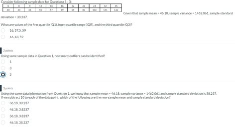 Solved Consider Following Sample Data For Questions 1 3 6 8
