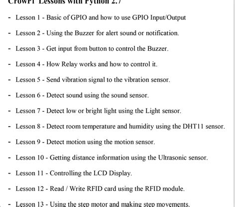 CrowPi Manual Electronics Lab Com