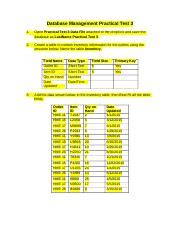 Database Management Practical Test 3 Docx Database Management