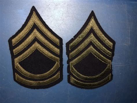 2 World War Ii Us Army Sergeant First Class Rank Sfc Felt Patches Eur 6