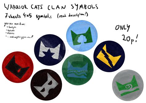 Warrior Cat Clan Symbol Badgesstickerstokensetc By Jmruczus On