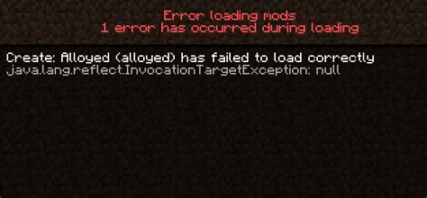 Mod Not Work On Create Minecraft Issue