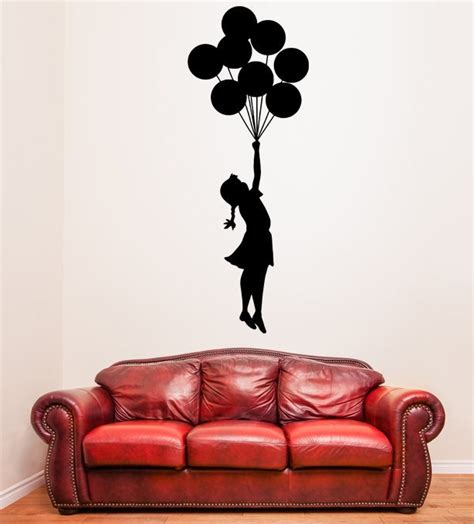Banksy Girl With Balloons Wall Decal Bansky Street Art Etsy