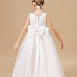Flower Girl Dress, Bows Children's First Communion Dress ,princess Ball ...