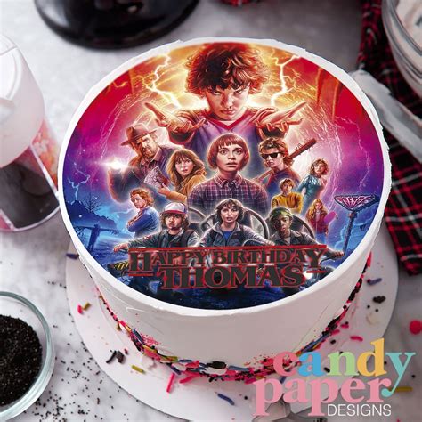 Stranger Things Edible Cake Topper Edible Cake Topper Edible Etsy Israel