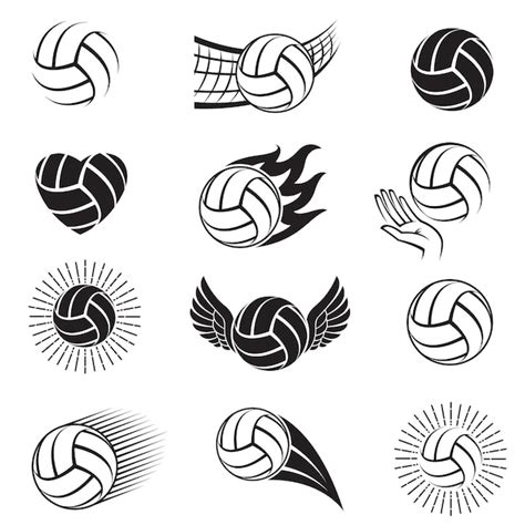 Premium Vector Volleyball Balls Set