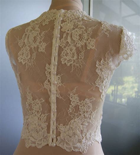 Hochzeit Bolero Top Jacke aus Spitze Ärmel kurz vorne von Etsy