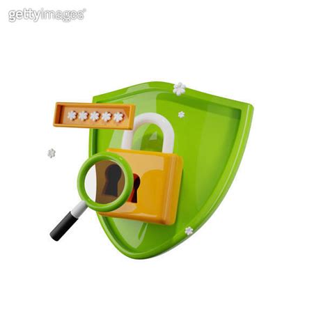 3d Shield Icon Authentication Secure Lock Password Render Concept