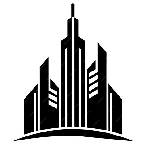 Concepto De Logotipo De Edificio De La Ciudad Moderna Silueta Vectorial