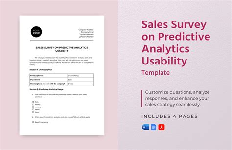 Sales Survey On Predictive Analytics Usability Template In Pdf Word