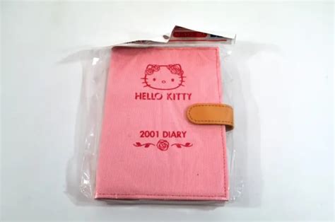 HELLO KITTY 2001 Diary Schedule Book Pink Canvas Cover Sanrio NOS £19. ...