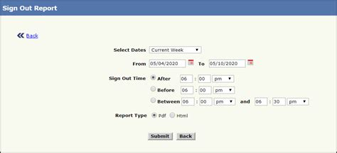 Sign Out Report