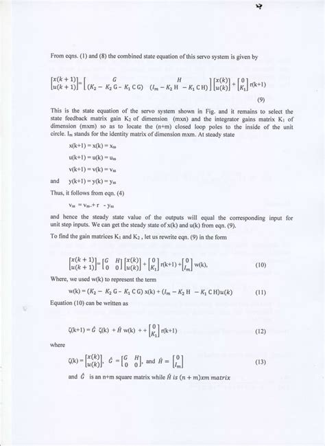 Servo Systems Integral State Feedback Lecture 2020 Pdf Physics Science