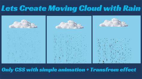 Stunning Cloud And Rain Animation Using Only Css Full Tutorial Youtube
