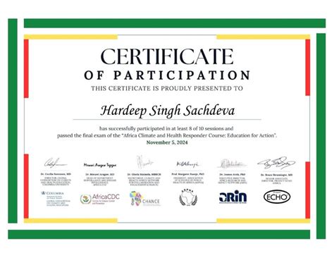 Im Delighted To Share That I Have Completed The Africa Climate And Health Responders Course A