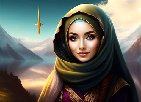 Premium Ai Image Beautiful Girl Wearing Hijab