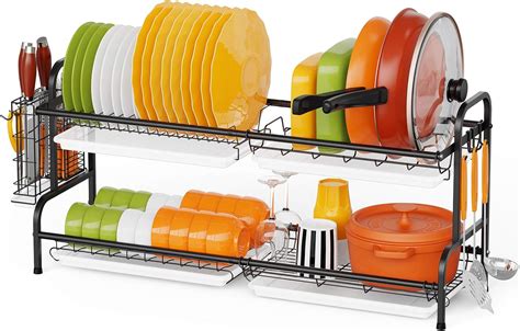 Dish Drying Rack F Color 2 Tier Large Dish Rack For Pots And Pans 304