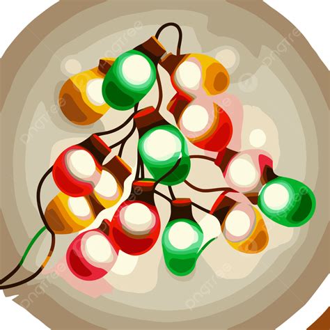 Christmas String Lights Vector Sticker Clipart Christmas Lights