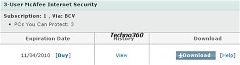 Free Months McAfee Internet Security License