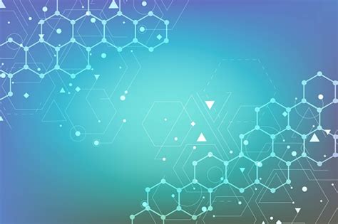 科学的な六角形パターンのモダンな未来的な背景粒子医療技術化学科学の分子構造と仮想の抽象的な背景ソーシャル ネットワークのベクトル つながり