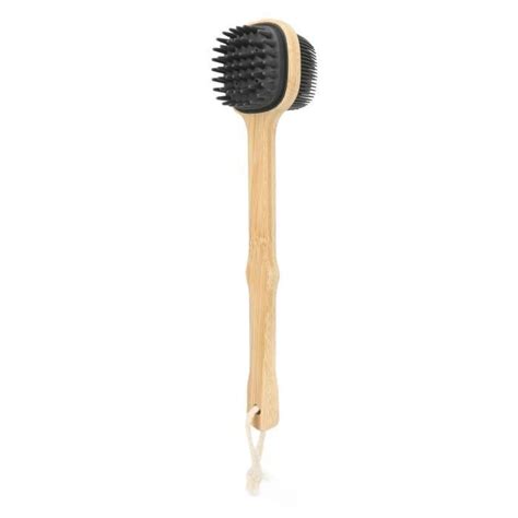 Zerodis Brosse pour le dos Brosse de bain à long manche avec corde de