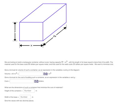 Solved We Are Looking To Build A Rectangular Container Chegg