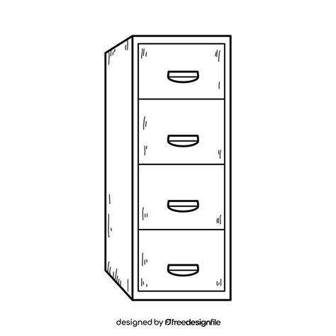 Filing Cabinet Drawing Black And White Clipart Free Download