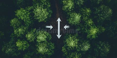 Forest Path With Arrows Stock Illustration Illustration Of Landscape