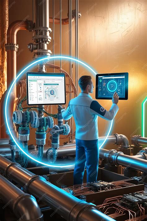 Industrial Engineer Technician Manager Control Robotics On Monitoring