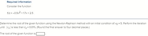 Solved Required Information Consider The Function Chegg