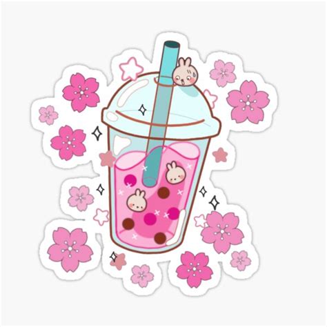 Sakura Boba Sticker For Sale By Jqmlano Redbubble