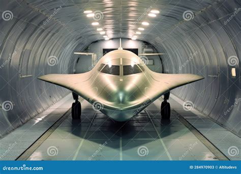 Hypersonic Aircraft In A Wind Tunnel For Aerodynamic Testing Stock Illustration Illustration