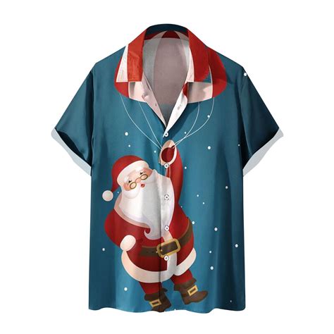 Yanhoo Men Christmas Shirt Plaid Christmas Shirts For Men Hawaiian