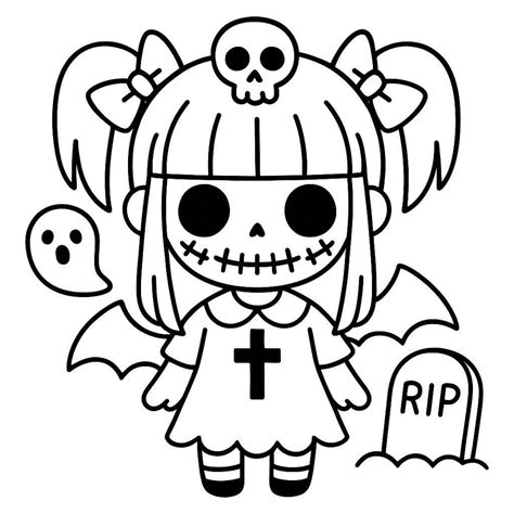 Creepy Pastel Goth Coloring Page Download Print Or Color Online For Free