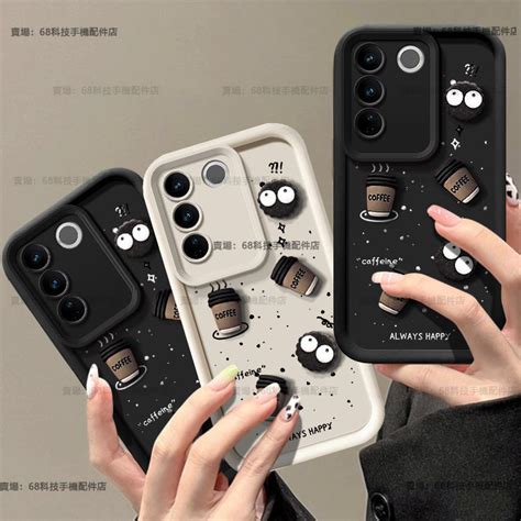 卡通 黑煤球 階梯殼 情侶款 Iphone 11 12 13 14 15 Plus Pro Max 保護殼 蝦皮購物